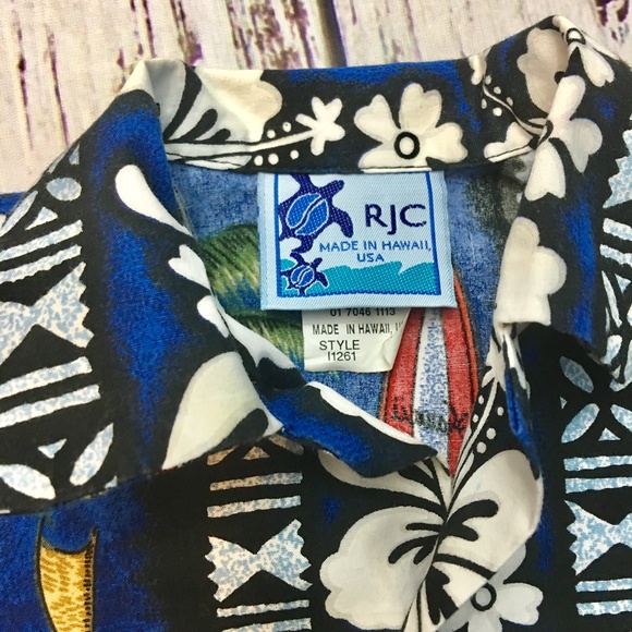 RJC | Shirts & Tops | Rjc Hawaiian Button Down Shirt Beach Car Palm ...